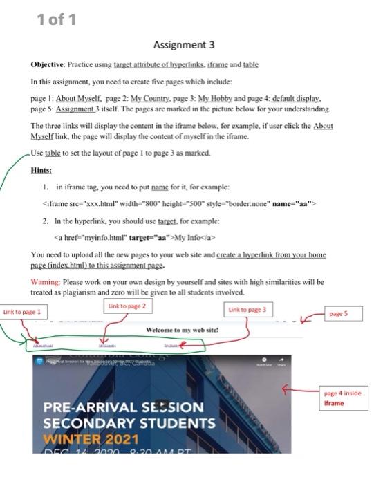 Solved 1 of 1 Assignment 3 Objective Practice using target | Chegg.com