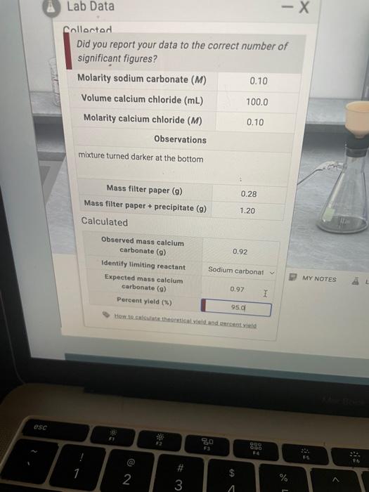 Solved Lab Data Collantad Did you report your data to the | Chegg.com