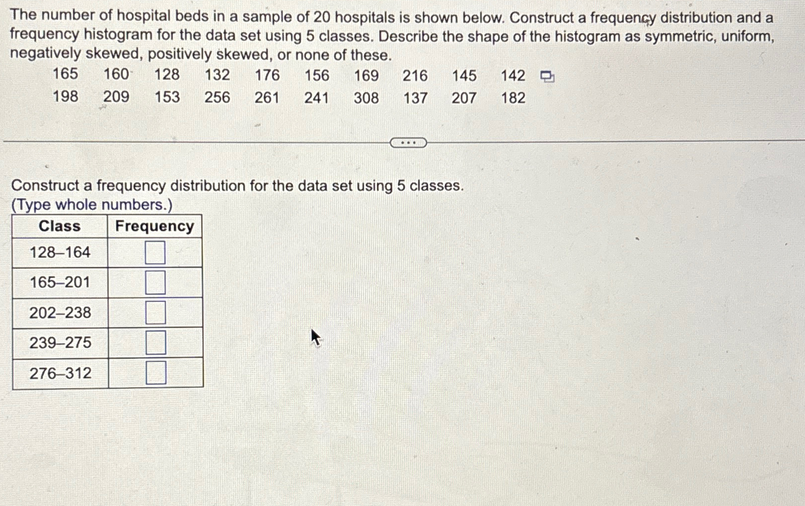 Solved The number of hospital beds in a sample of 20 | Chegg.com