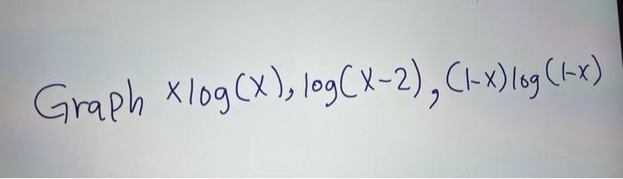 Solved Graph xlog CX), log(x-2), Cl-x) log (lx) | Chegg.com