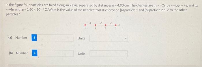Solved In the figure four particles are fixed along an x | Chegg.com
