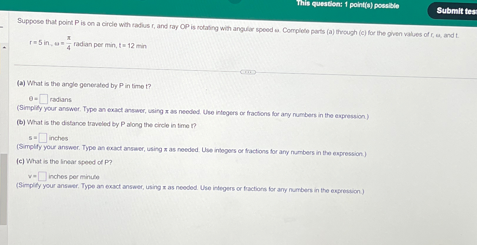 Solved This question: 1 point(s) possibleSuppose that | Chegg.com Solved This question: 1 point(s) possibleSuppose that | Chegg.com