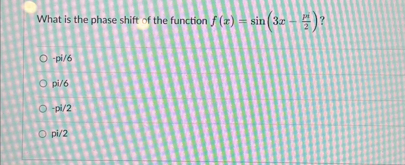 What is the phase shift of the function | Chegg.com