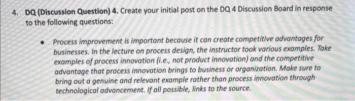 Solved 4. DQ (Discussion Question) 4. Create your initial | Chegg.com