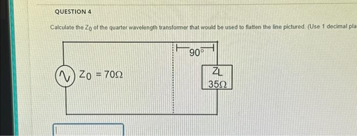 Solved Calculate the Z0 of the quarter wavelength | Chegg.com
