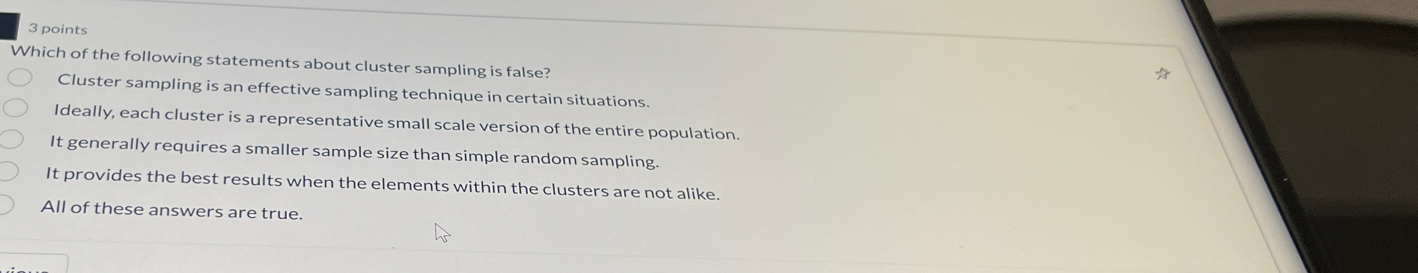 Solved 3 ﻿pointsWhich of the following statements about | Chegg.com