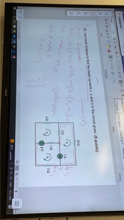 Solved Q2. Use mesh analysis to fnd the mesh currents i,i2 | Chegg.com