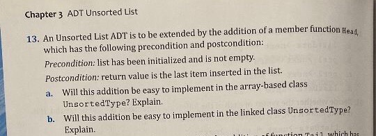 Solved Chapter 3 ADT Unsorted List 13. An Unsorted List ADT | Chegg.com