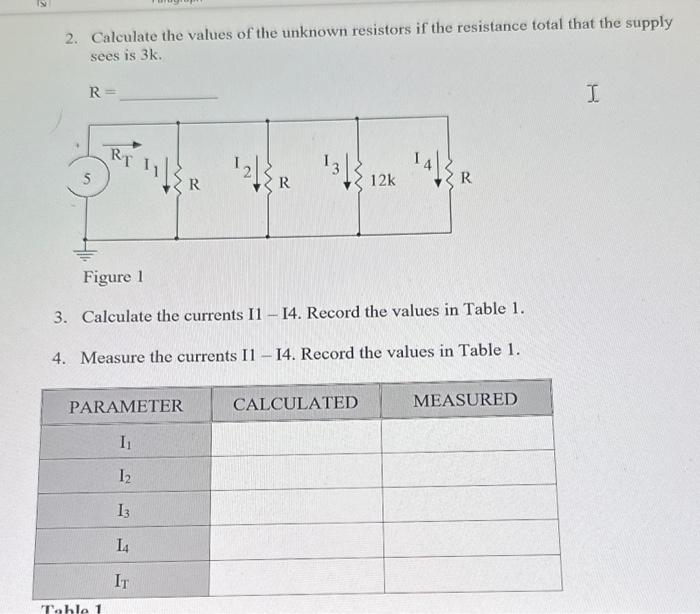 Solved 2. Calculate the values of the unknown resistors if | Chegg.com