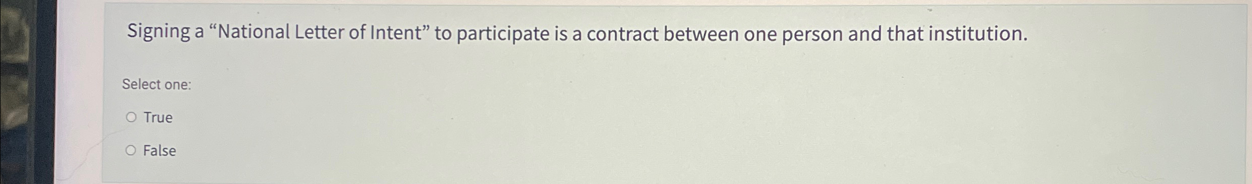 Solved Signing a "National Letter of Intent" to participate | Chegg.com