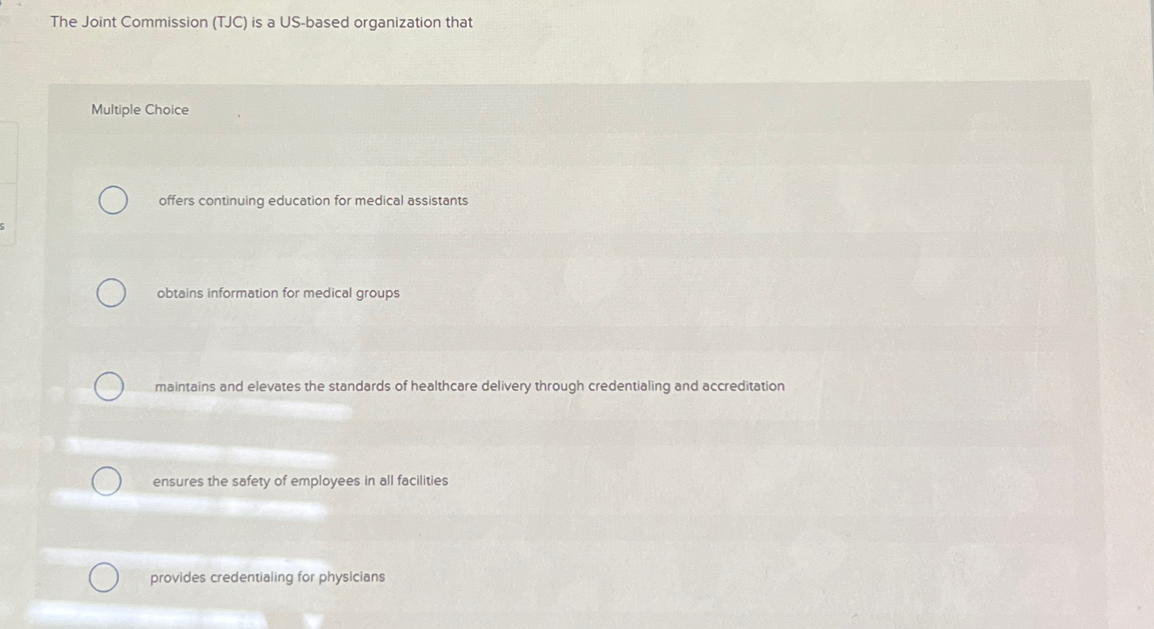 Solved The Joint Commission (TJC) ﻿is a US-based | Chegg.com