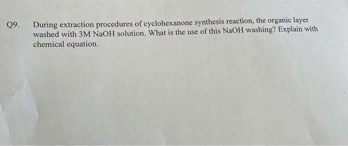 Solved QI. The reaction of cyclohexanol into cyclohexanone | Chegg.com