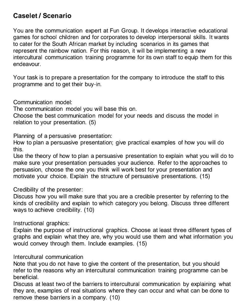 Caselet / Scenario You are the communication expert | Chegg.com