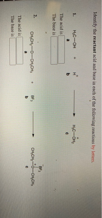 Solved Identify the reactant acid and base in each of the | Chegg.com