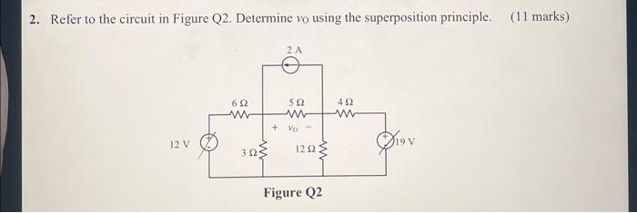 Solved 2. Refer to the circuit in Figure Q2. Determine v0 | Chegg.com