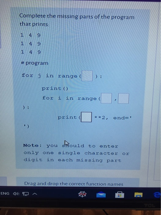 Solved Complete the missing parts of the program that | Chegg.com