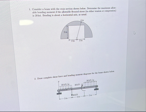 Solved Consider a beam with the cross section shoen below. | Chegg.com