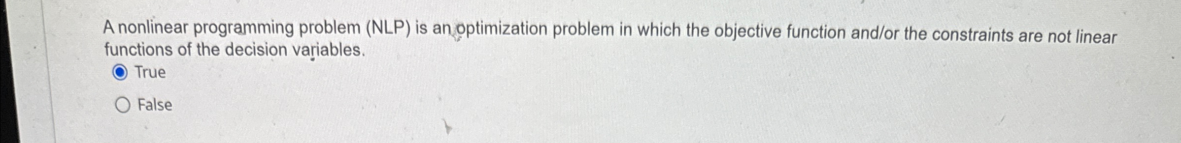 Solved A nonlinear programming problem (NLP) ﻿is an | Chegg.com