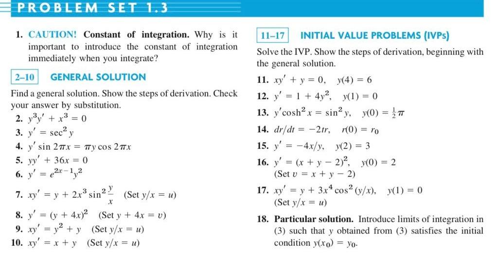 Solved PROBLEM SET 1.5 1. CAUTION! Show that e-In * = 1/x | Chegg.com