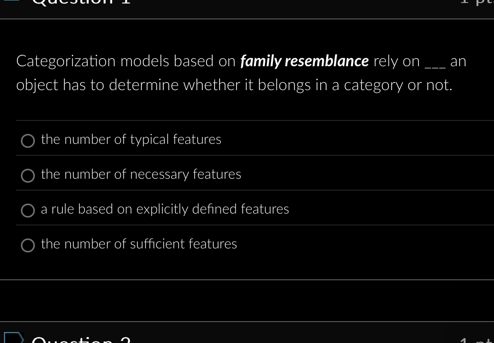 High Quality SOLUTION Categorization models based on family resemblance ...
