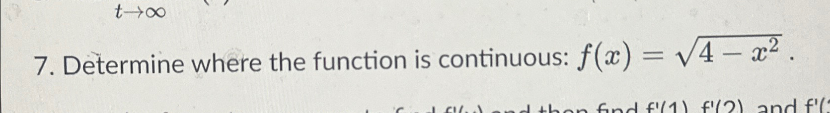Solved Determine where the function is continuous: | Chegg.com