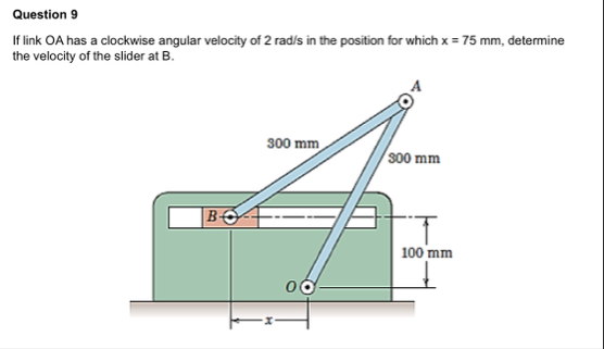 Solved MECHANICAL ENGINEERING DYNAMICS Question 9If link OA | Chegg.com