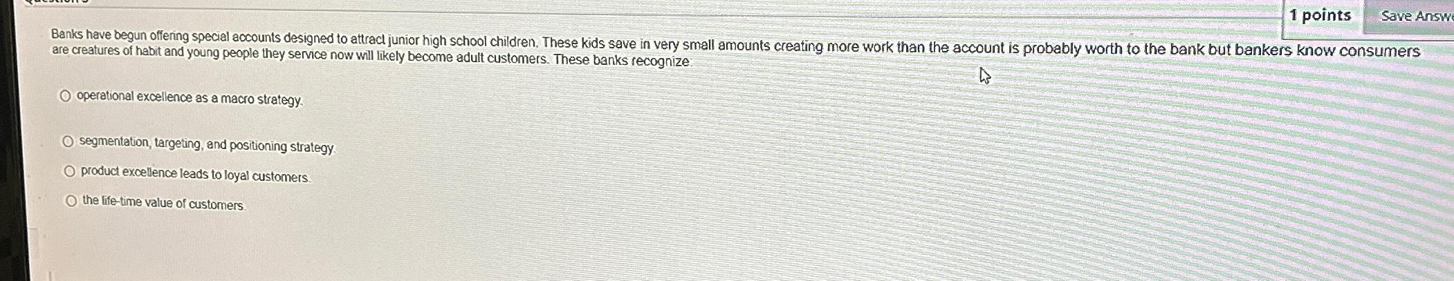 Solved 1 ﻿points Save Answ are creatures of habit and young | Chegg.com