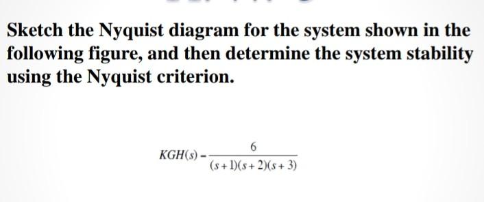 Solved Sketch the Nyquist diagram for the system shown in | Chegg.com