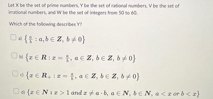 Solved Let X be the set of prime numbers, Y be the set of | Chegg.com