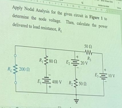 Solved Apply Nodal Analysis for the given circuit in Figure | Chegg.com