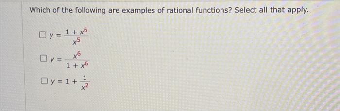 Solved Which of the following are examples of rational | Chegg.com