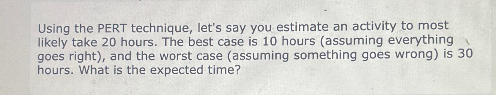 Solved Using the PERT technique, let's say you estimate an | Chegg.com