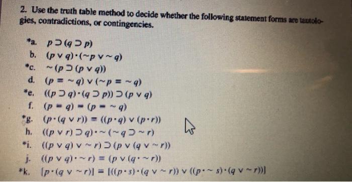 Solved Understanding Symbolic logicQuestion 2 problems h. | Chegg.com