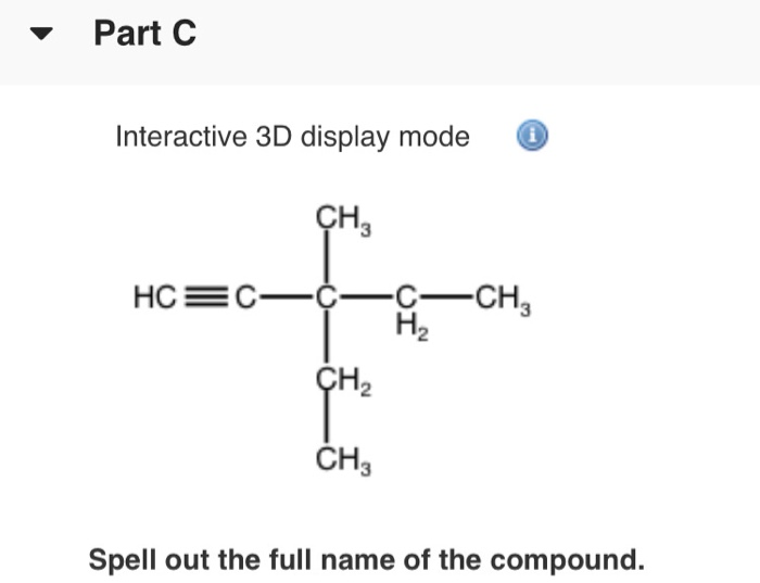Solved Part A Interactive 3D display mode HCEC -CHE CH Spell | Chegg.com