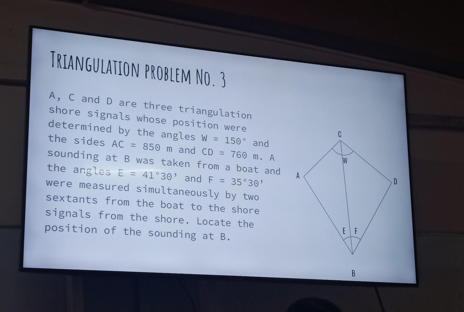 Solved Triangulation Problem No 3 A C And D Are Three