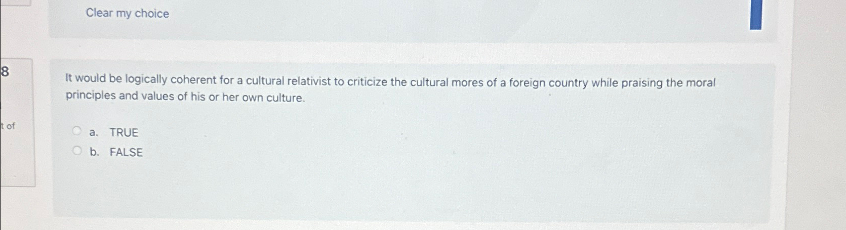 Solved Clear my choiceIt would be logically coherent for a | Chegg.com