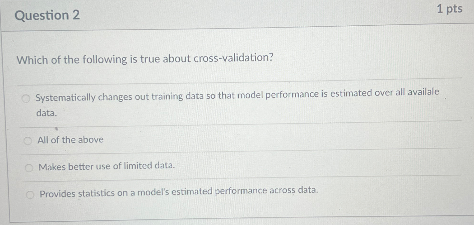 Solved Question 21 ﻿ptsWhich of the following is true about | Chegg.com