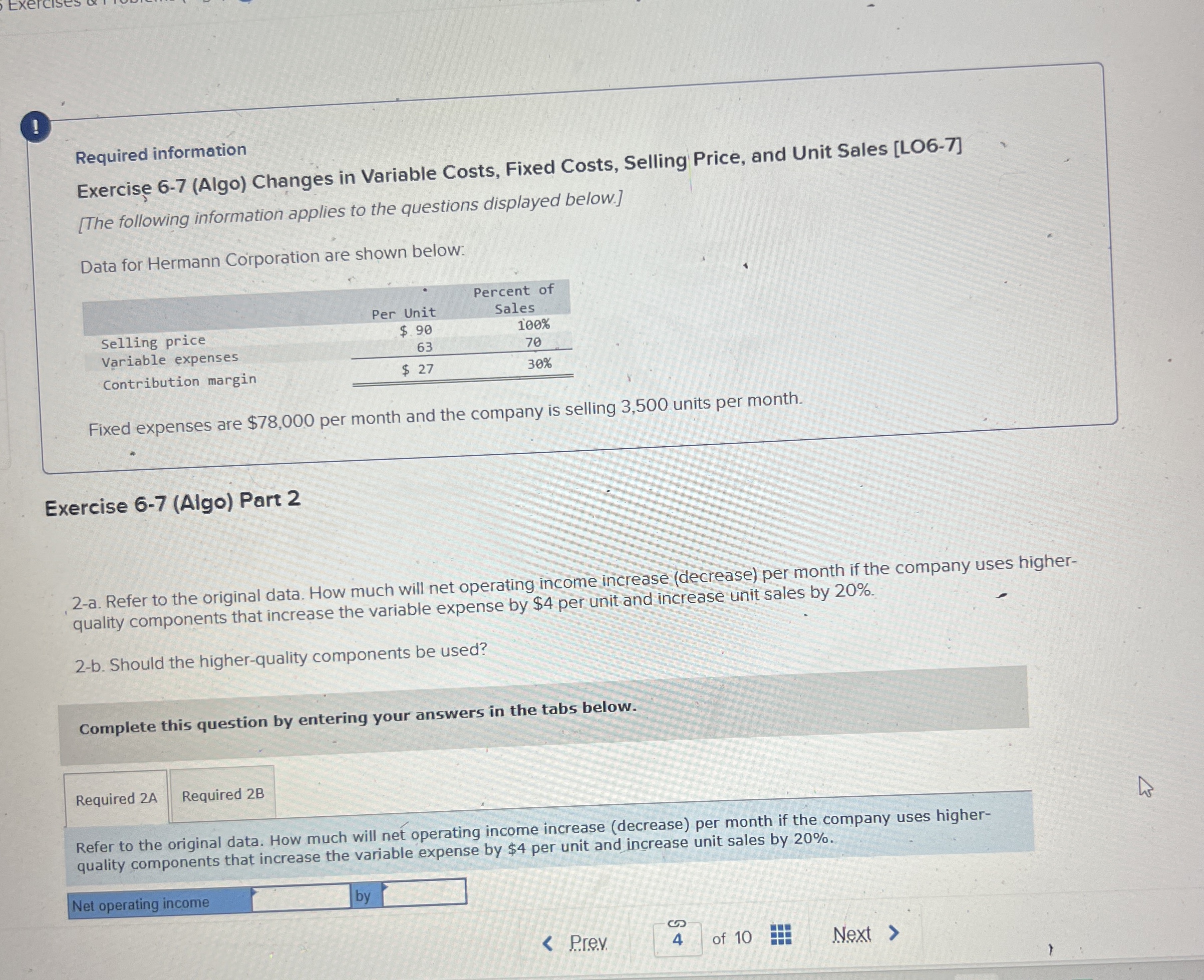 Solved !Required informationExercise 6-7 (Algo) ﻿Changes in | Chegg.com
