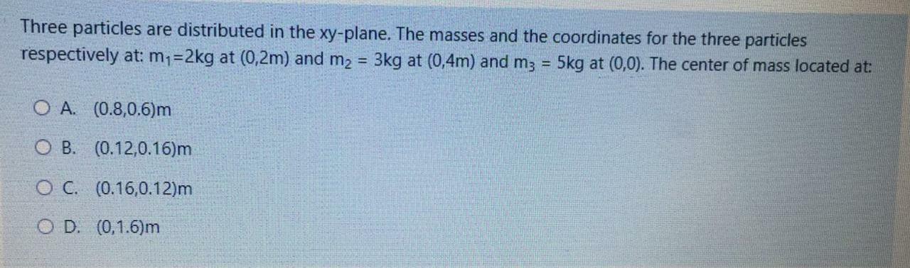Solved Three particles are distributed in the xy-plane. The | Chegg.com