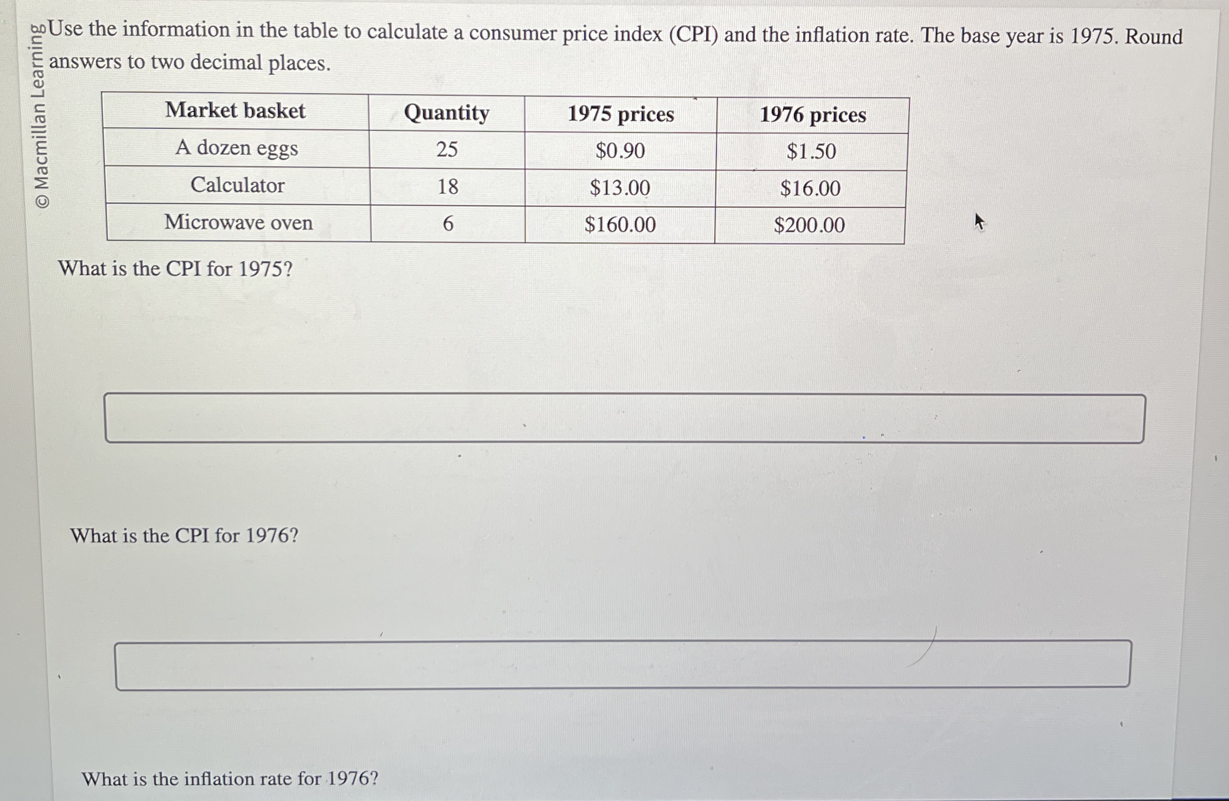Solved Use the information in the table to calculate a | Chegg.com