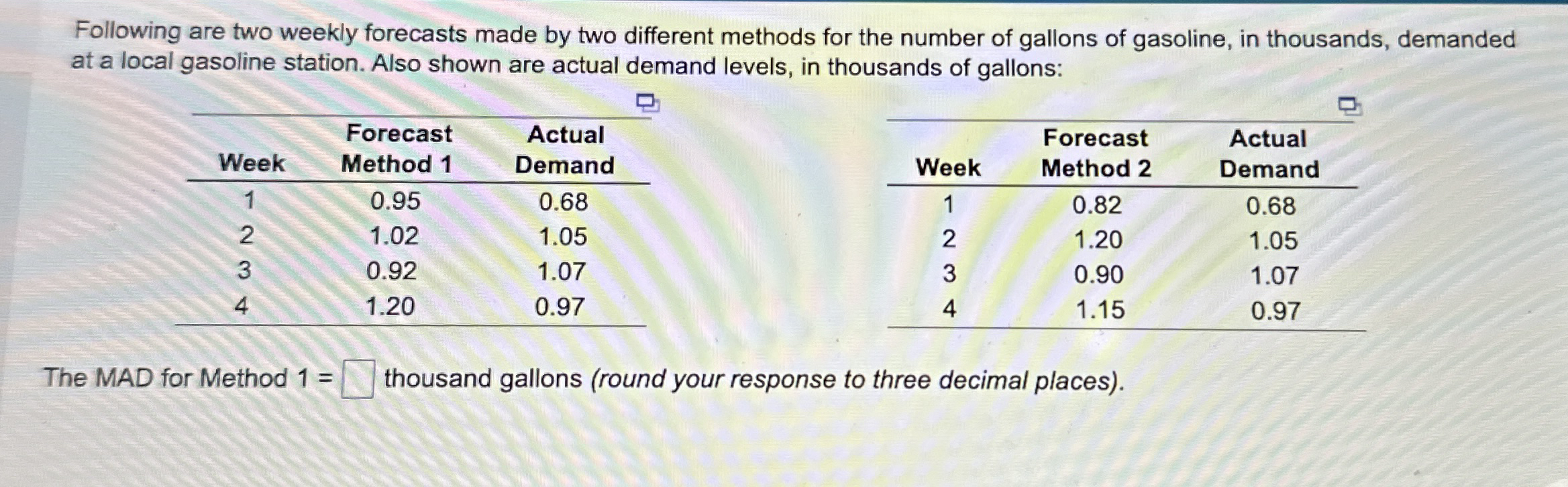 Solved Following are two weekly forecasts made by two | Chegg.com