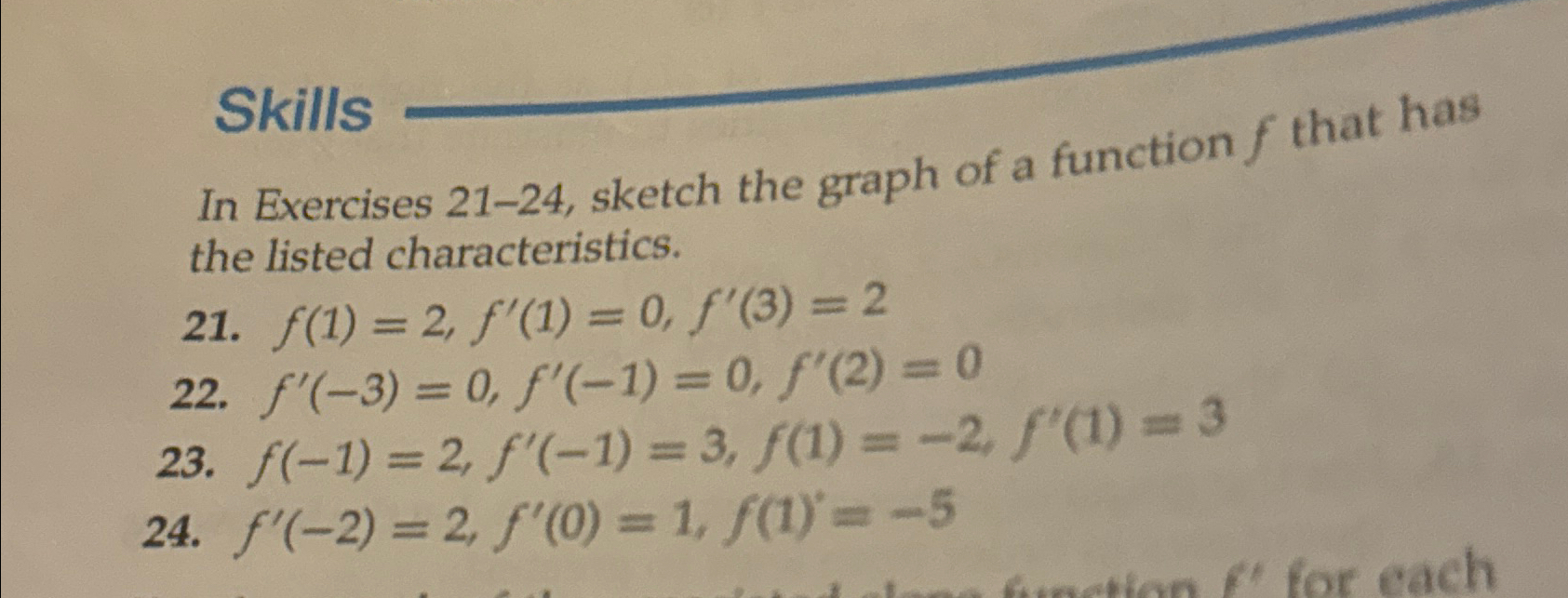Solved SkillsIn Exercises 21-24, ﻿sketch the graph of a | Chegg.com
