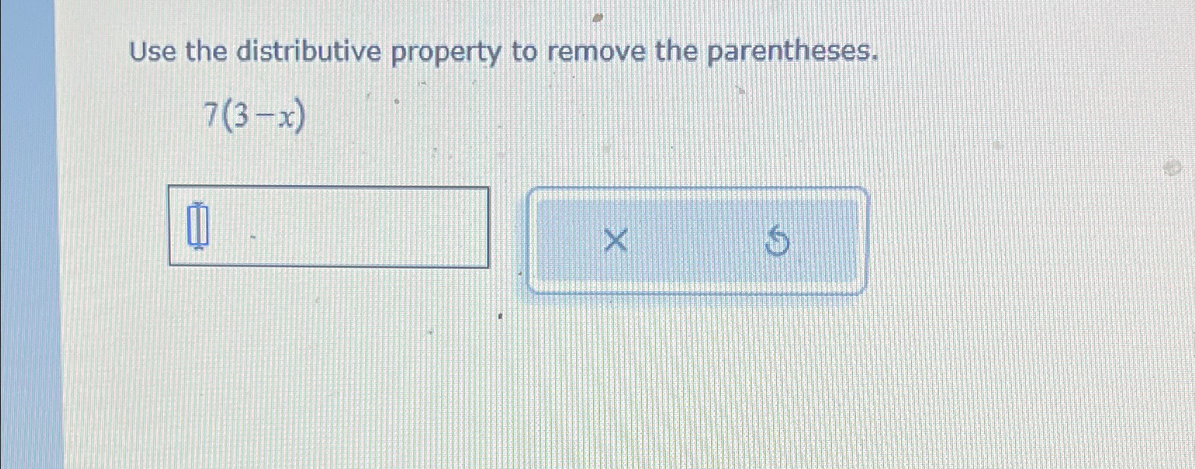 Solved Use the distributive property to remove the | Chegg.com