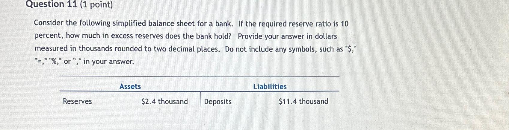 Solved Question 11 (1 ﻿point)Consider the following | Chegg.com