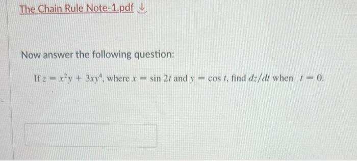 Solved Chain rule: | Chegg.com