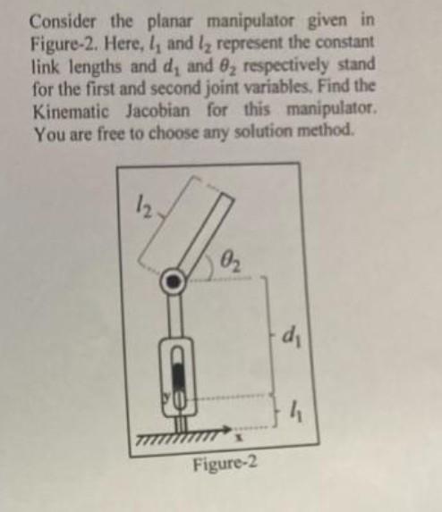 Solved Consider the planar manipulator given in Figure-2. | Chegg.com