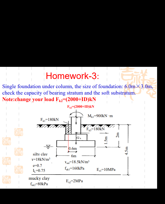 Single foundation under column, the size of | Chegg.com