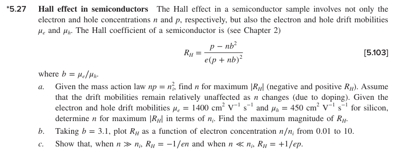 Solved please solve step by step Hall effect in | Chegg.com