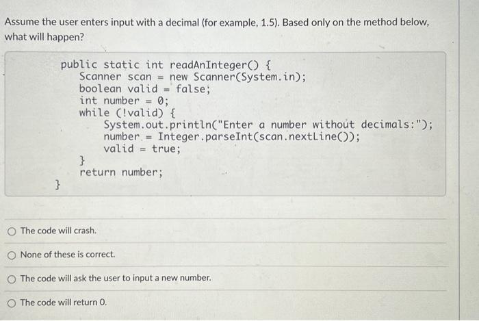 Solved Assume the user enters input with a decimal (for | Chegg.com