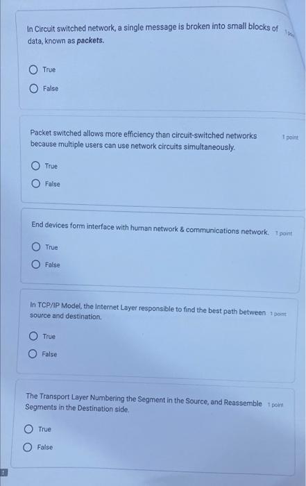 Solved In Circuit switched network, a single message is | Chegg.com